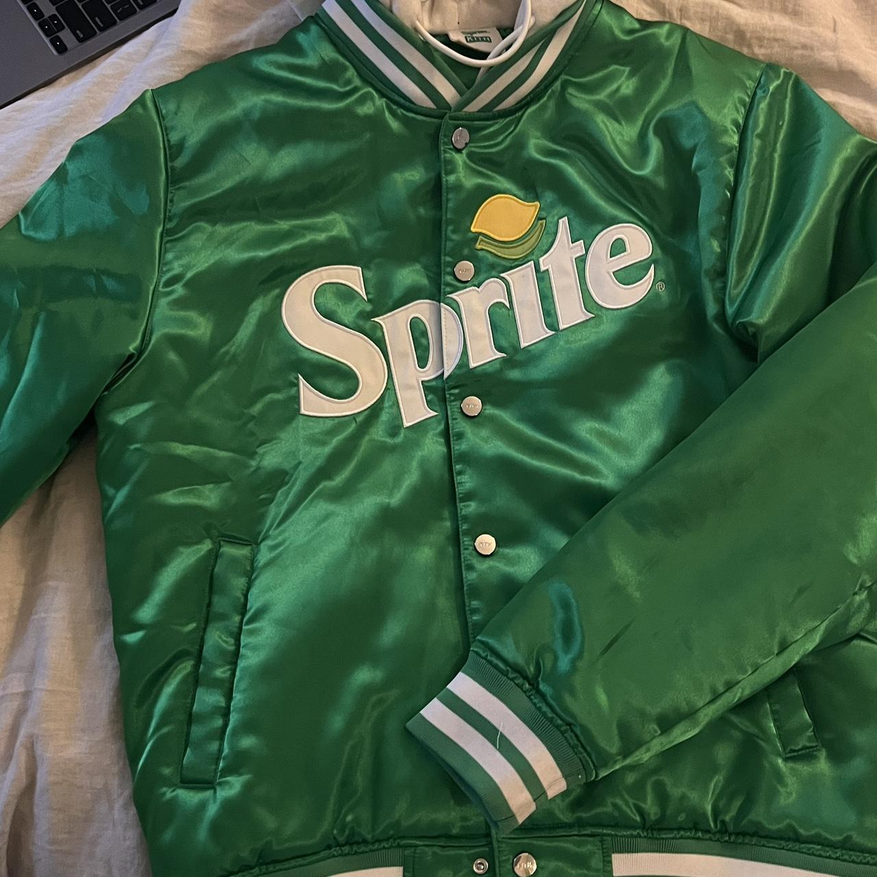 KITH x SPRITE green bomber jacket with a silky feel.... - Depop