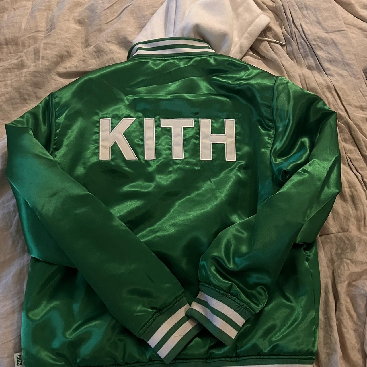 KITH x SPRITE green bomber jacket with a silky feel.... - Depop