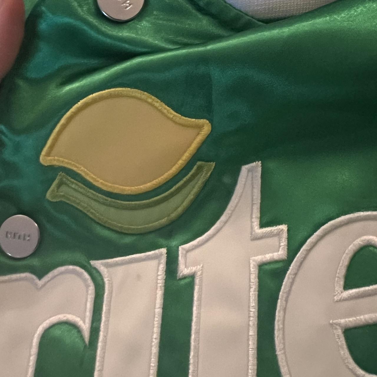 KITH x SPRITE green bomber jacket with a silky feel.... - Depop