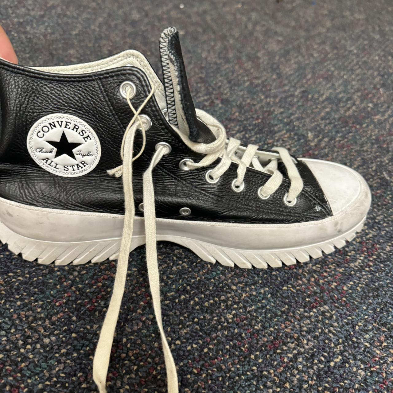Platform pleather converse Size 11 men - Depop