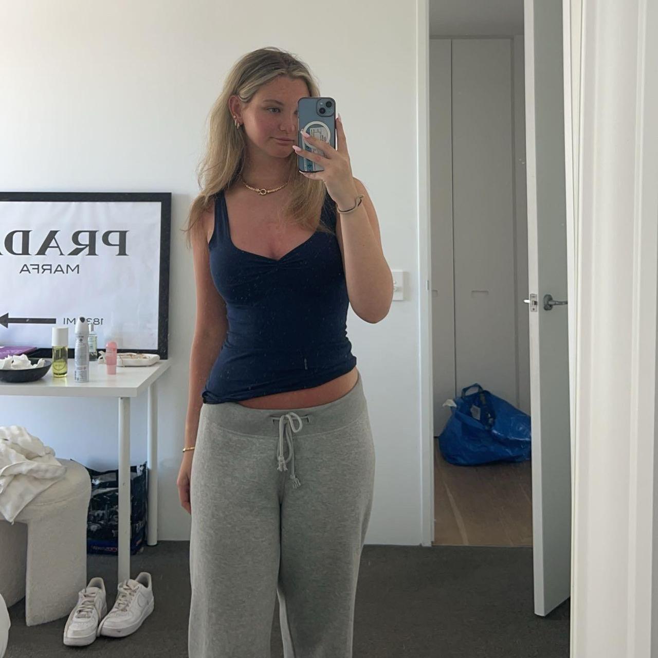 HANDMADE Navy scrunch tank top 💙 (model is... - Depop