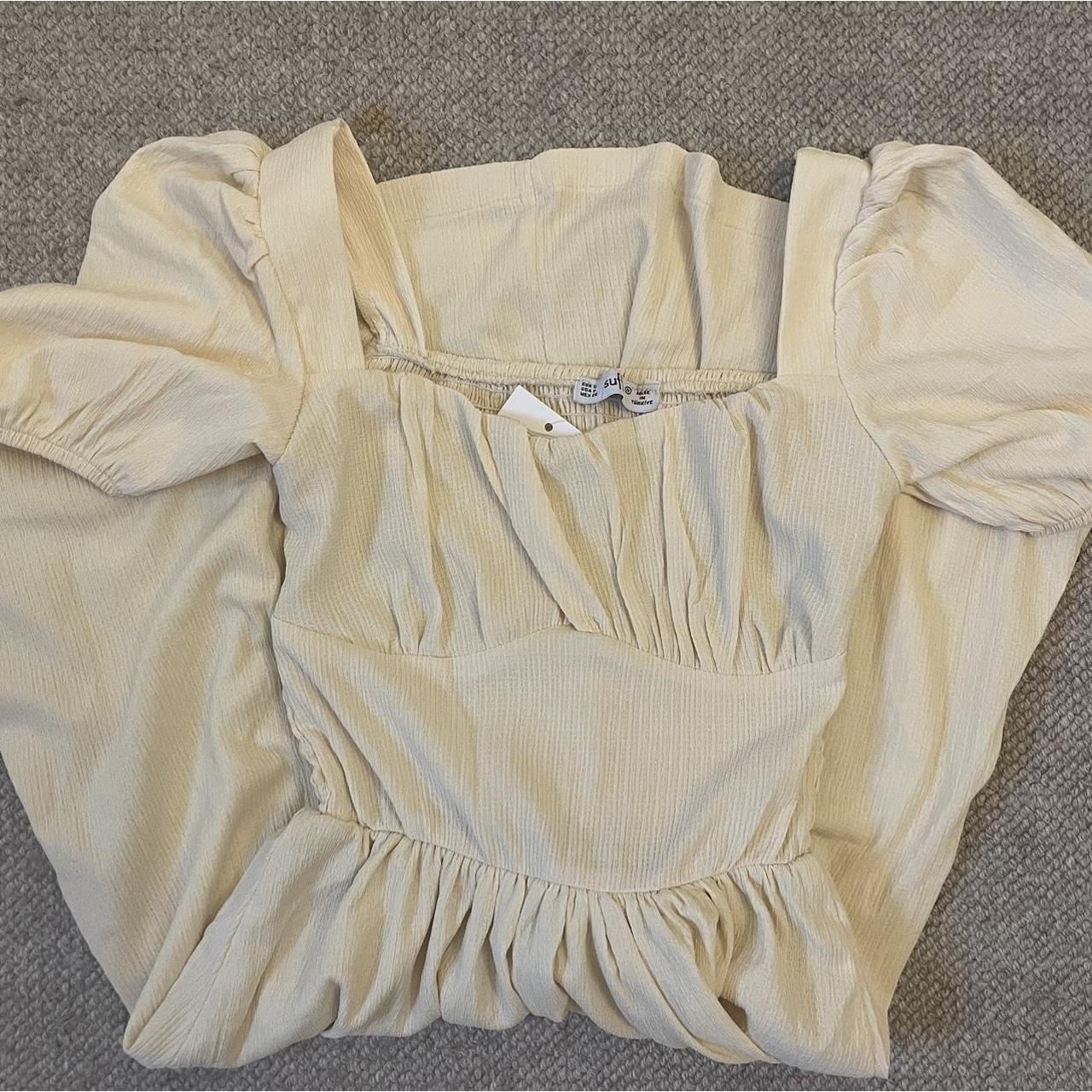 Really cute, cottage-gore style cream crepe summer... - Depop