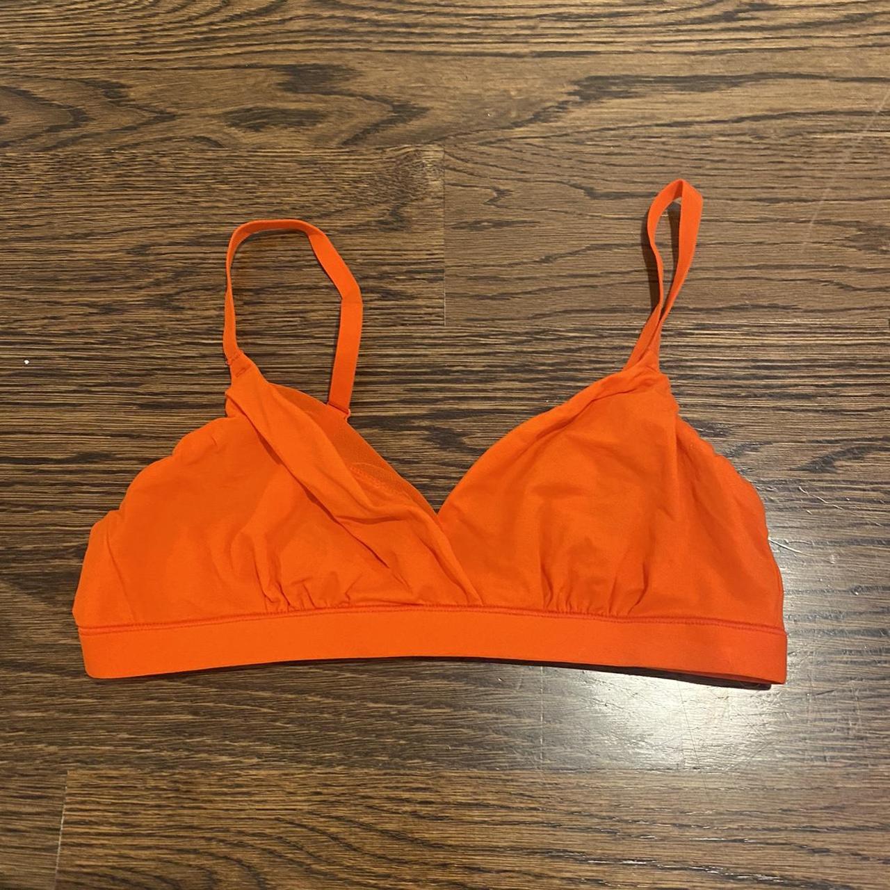 Skims Women's Orange Bra | Depop