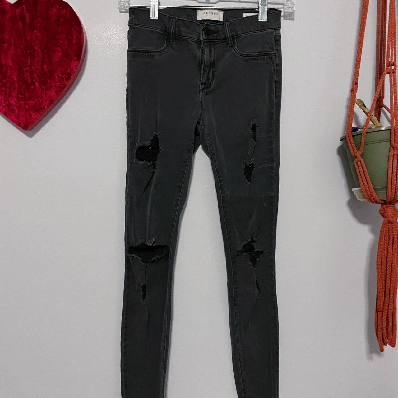 PacSun Black Ripped Skinny Jeans super soft pacsun... - Depop