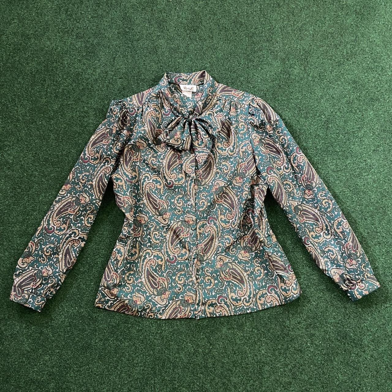 vintage blouse by Rhoda Lee Lightweight textured... - Depop