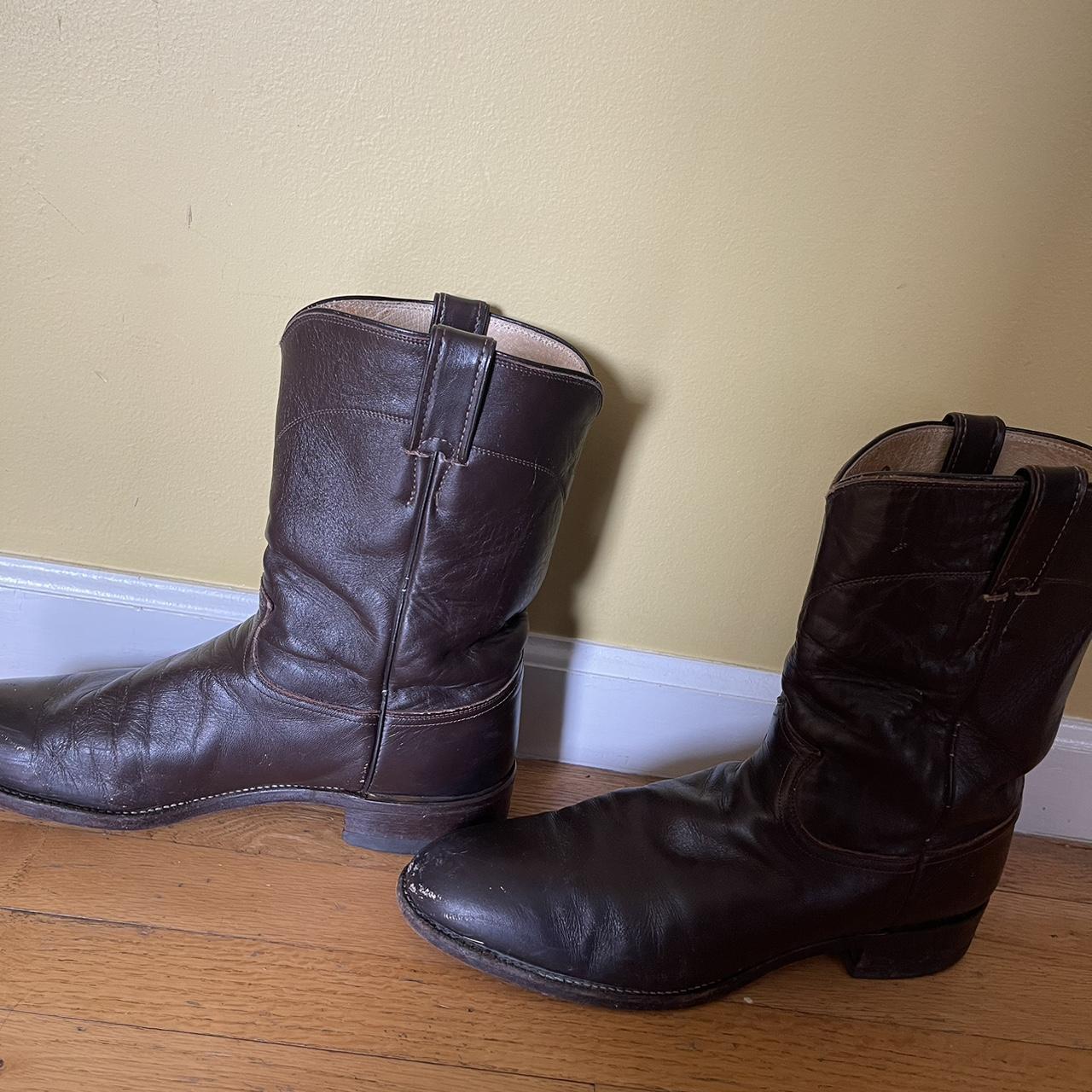 Justin Cowboy Boots, Tobias Classic Round Toe 12"... - Depop