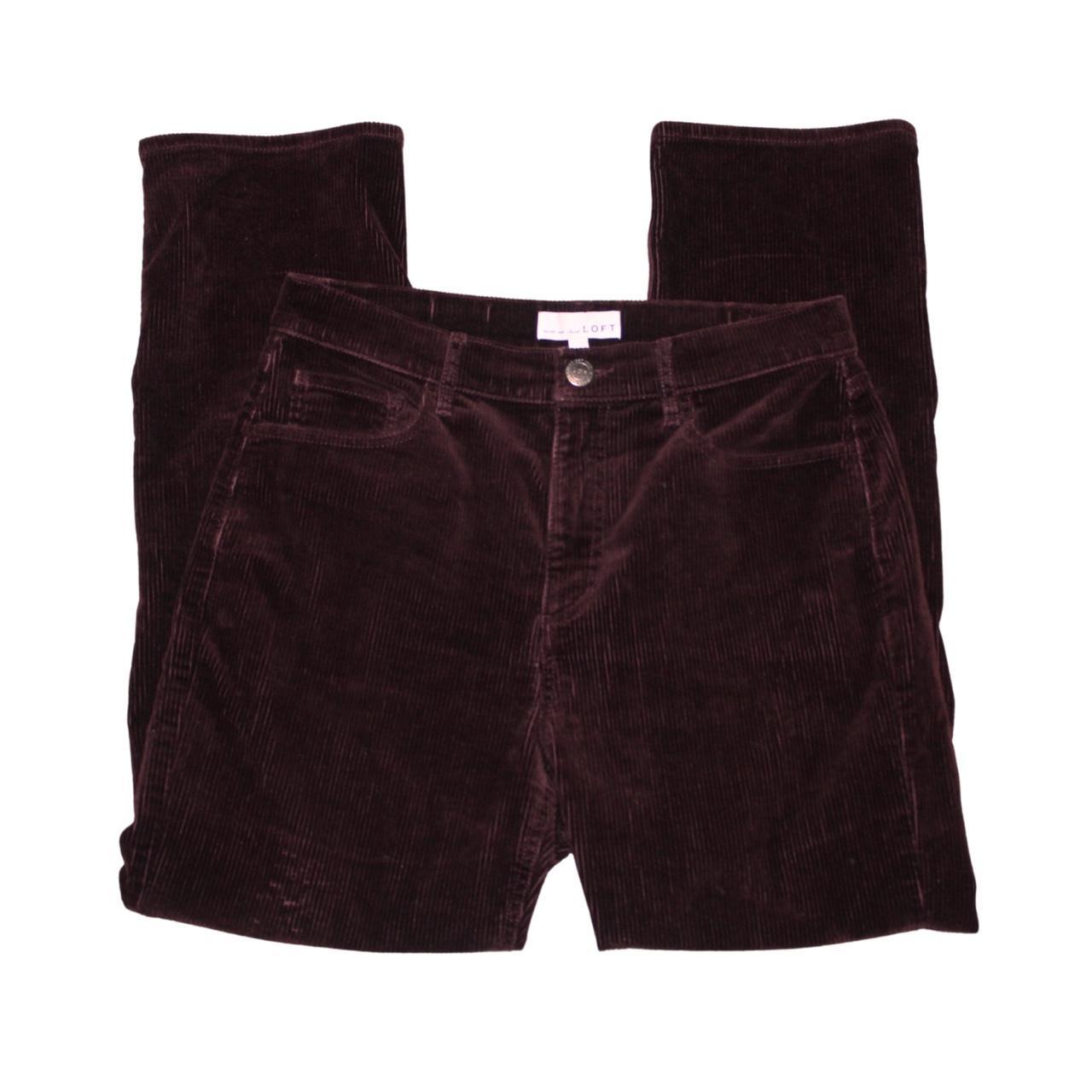 straight leg maroon corduroy pants probably a size... - Depop
