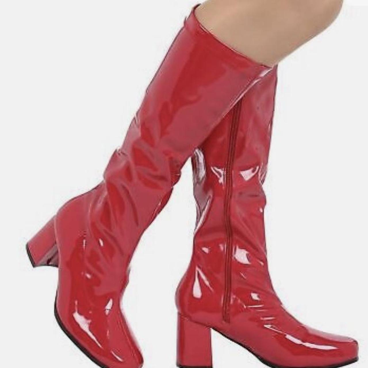 Red high heel boots - Depop