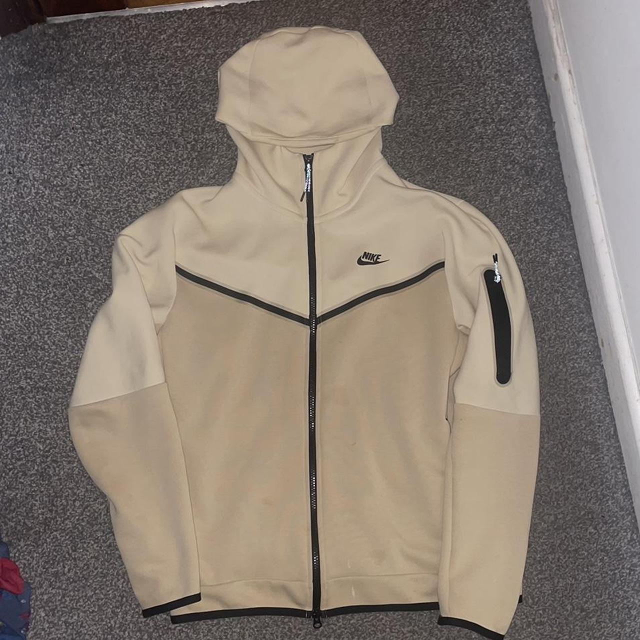 Nike Tech Fleece Hoodie Sand/Cream colourway Size... - Depop