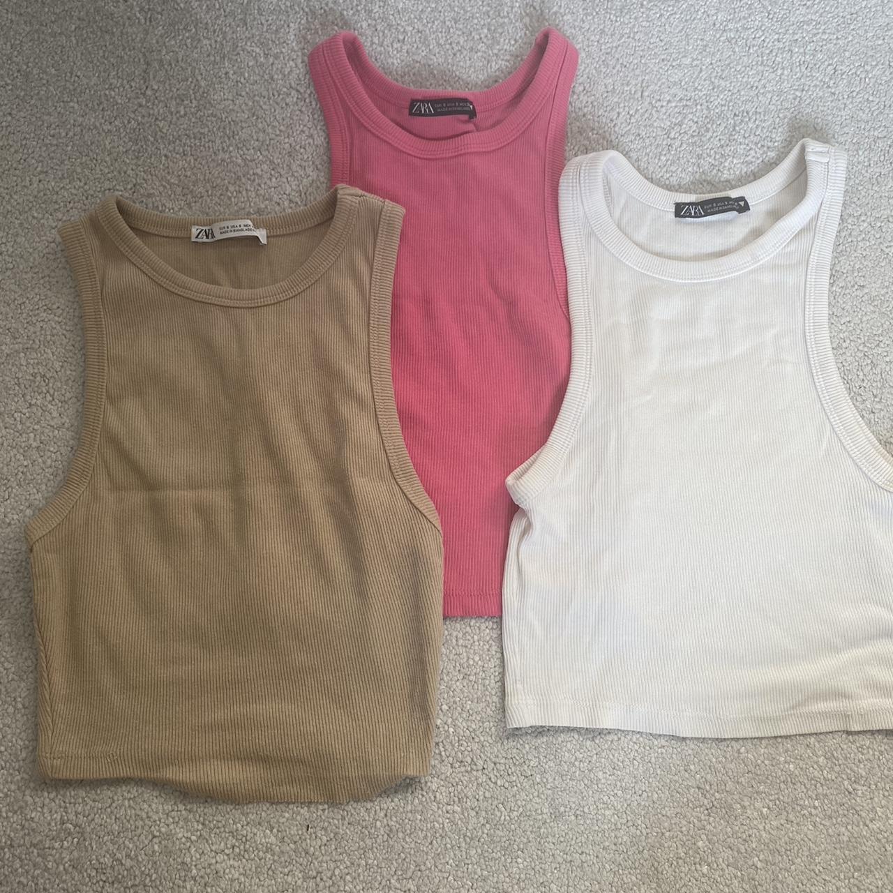 Zara crop top bundle -worn a few times -flaws... - Depop