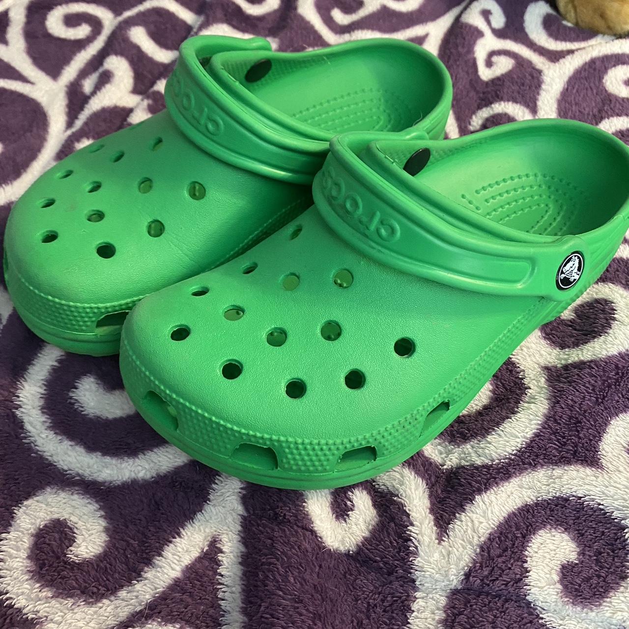Crocs Women's Green Sandals | Depop
