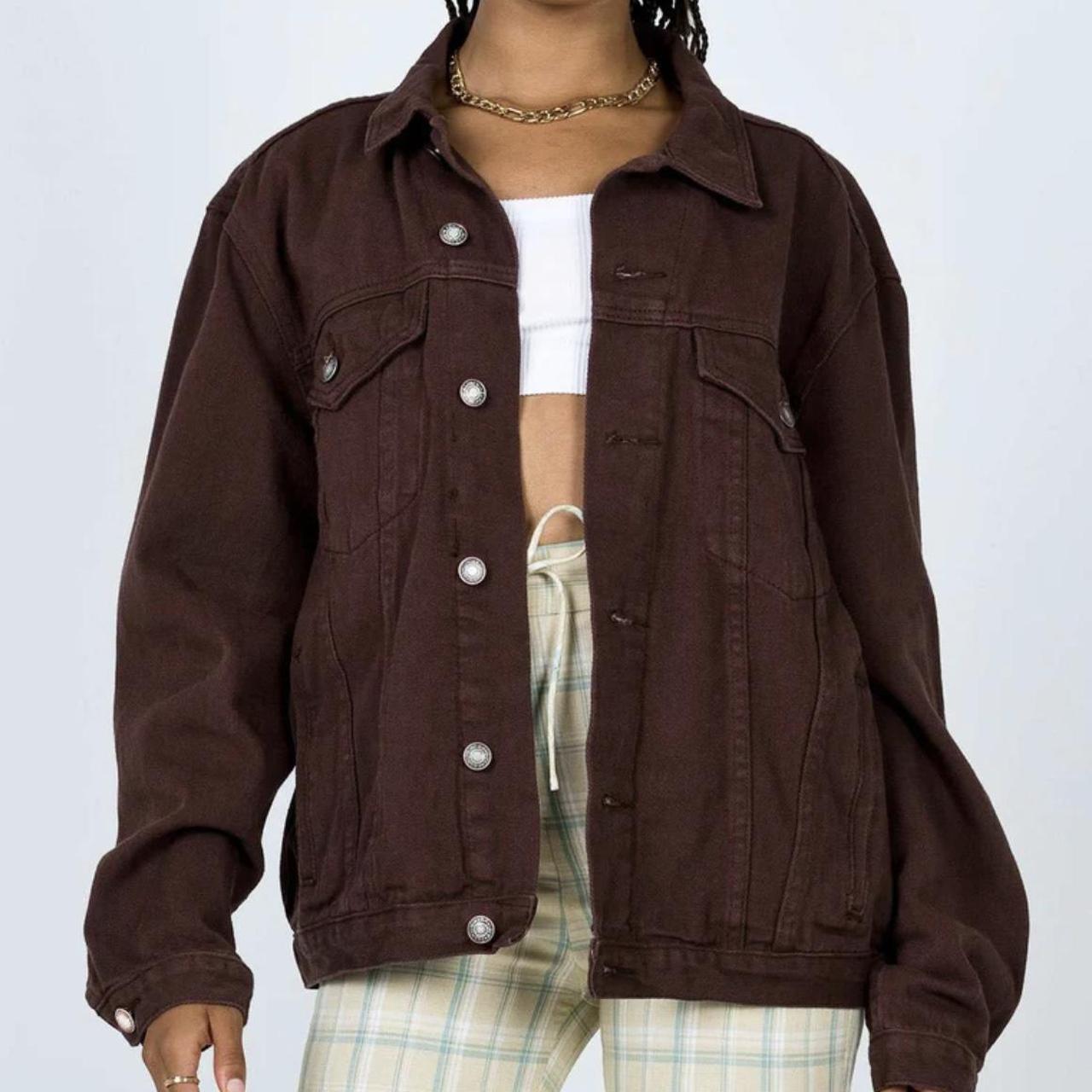 Princess Polly Western Denim Jacket Dark Brown •... - Depop