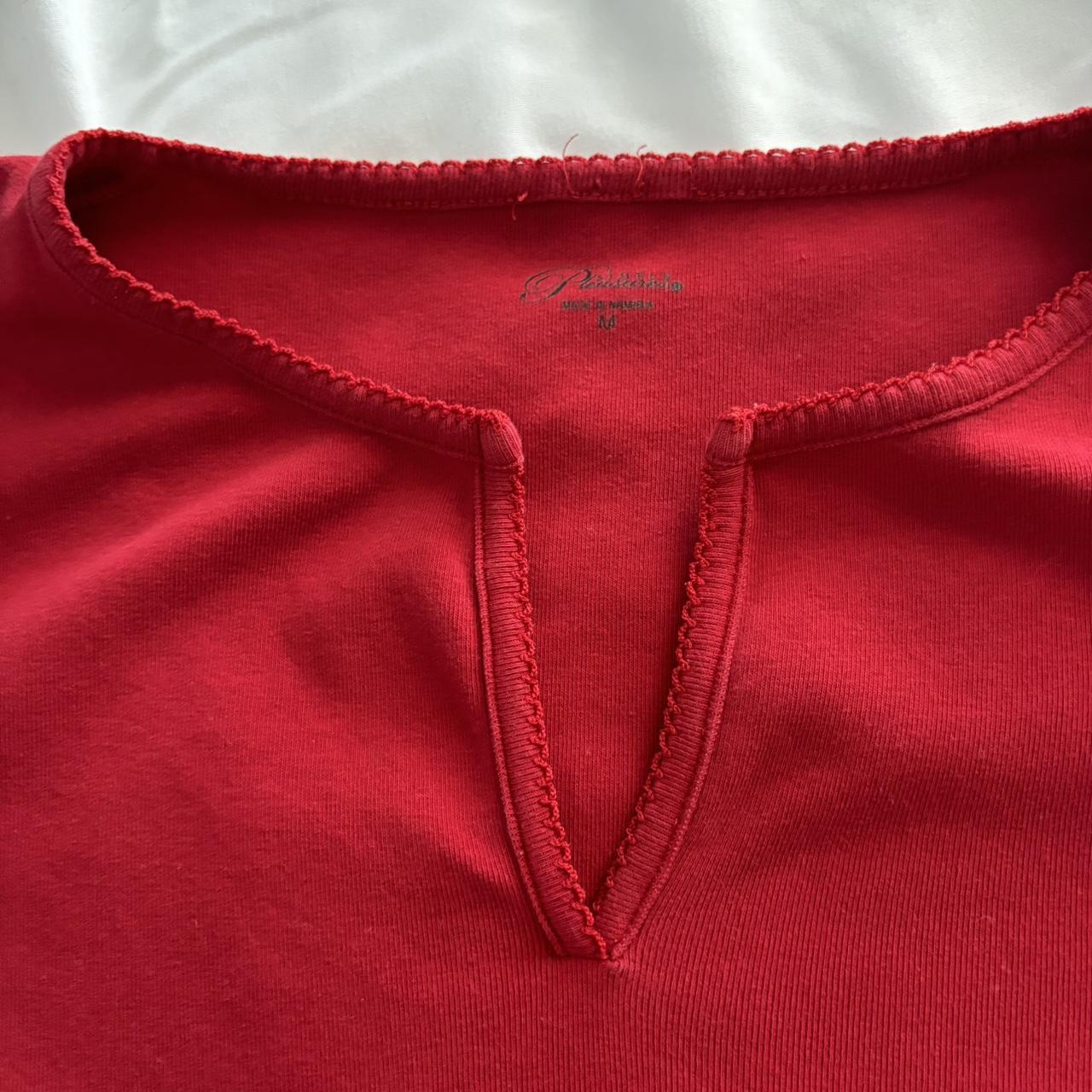 deep cherry red top Soft long sleeve top with... - Depop