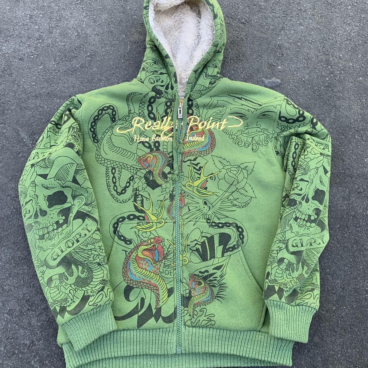 Really Point zip up Ed hardy look alike but is... - Depop