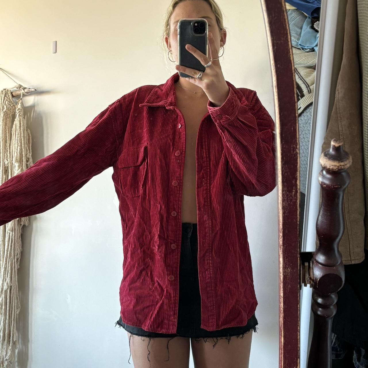 Vintage red cord jacket In good condition , no... - Depop