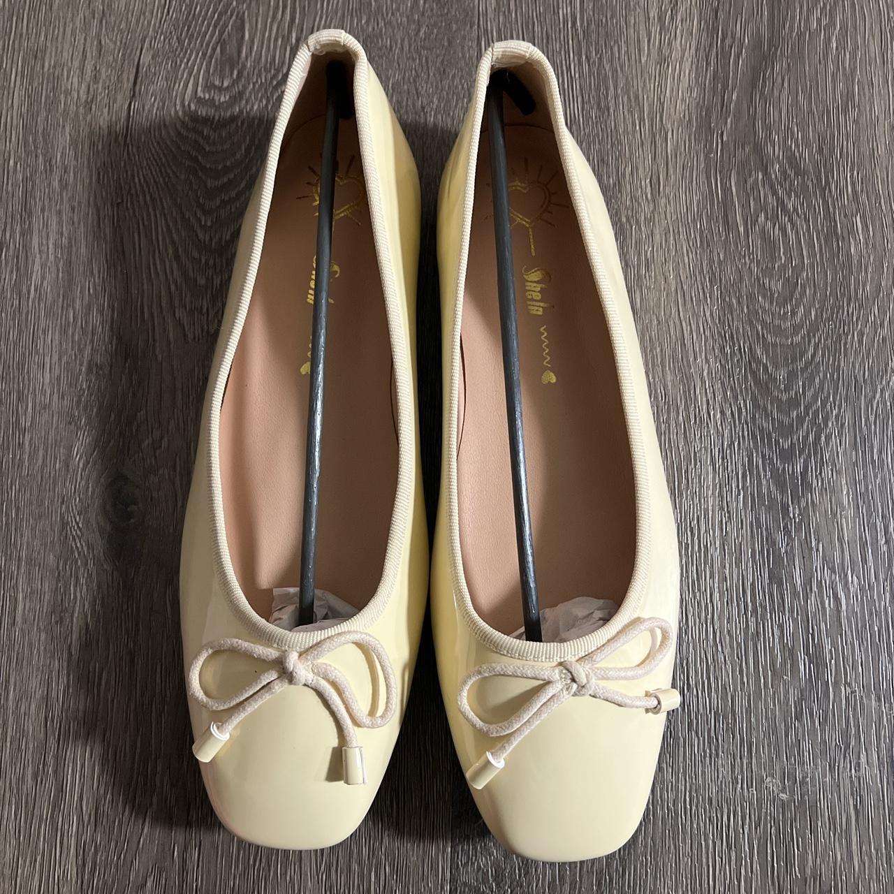 Butter yellow ballet flats -NWOT; never worn -Size... - Depop