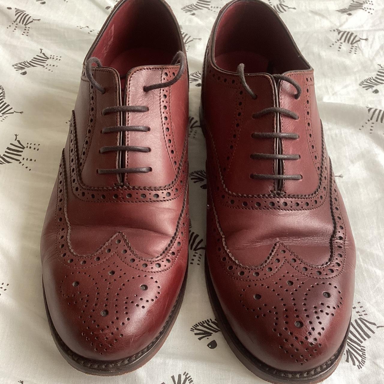 Loake Men's Burgundy Brogues | Depop