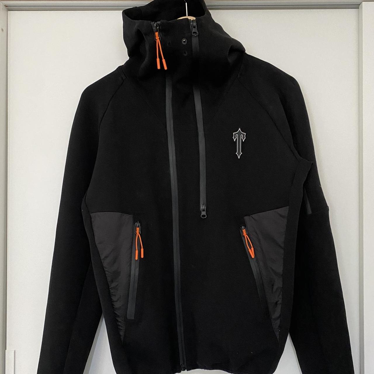 Trapstar irongated T-fleece Hoodie Black & Orange... - Depop