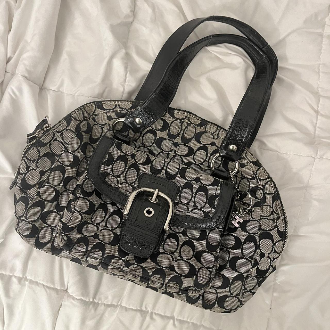Coach monogram shoulder bag with sparkly coach bag... - Depop