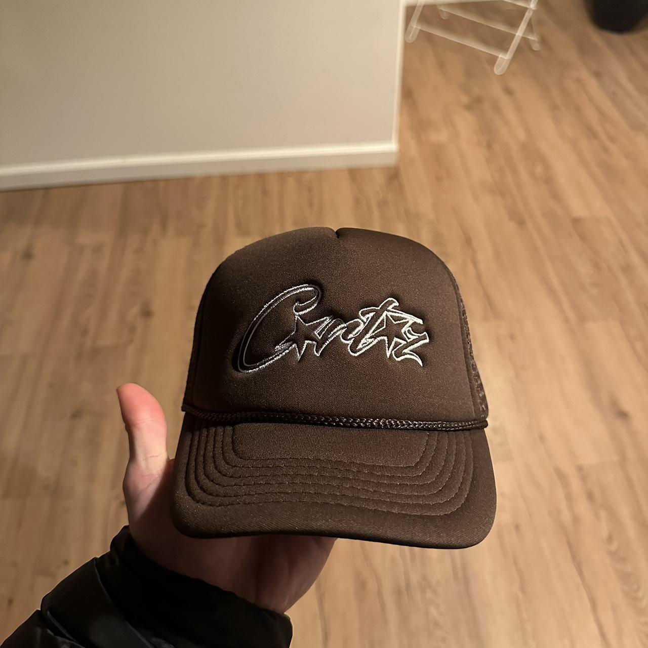 Corteiz Crtz trucker hat brown - Depop