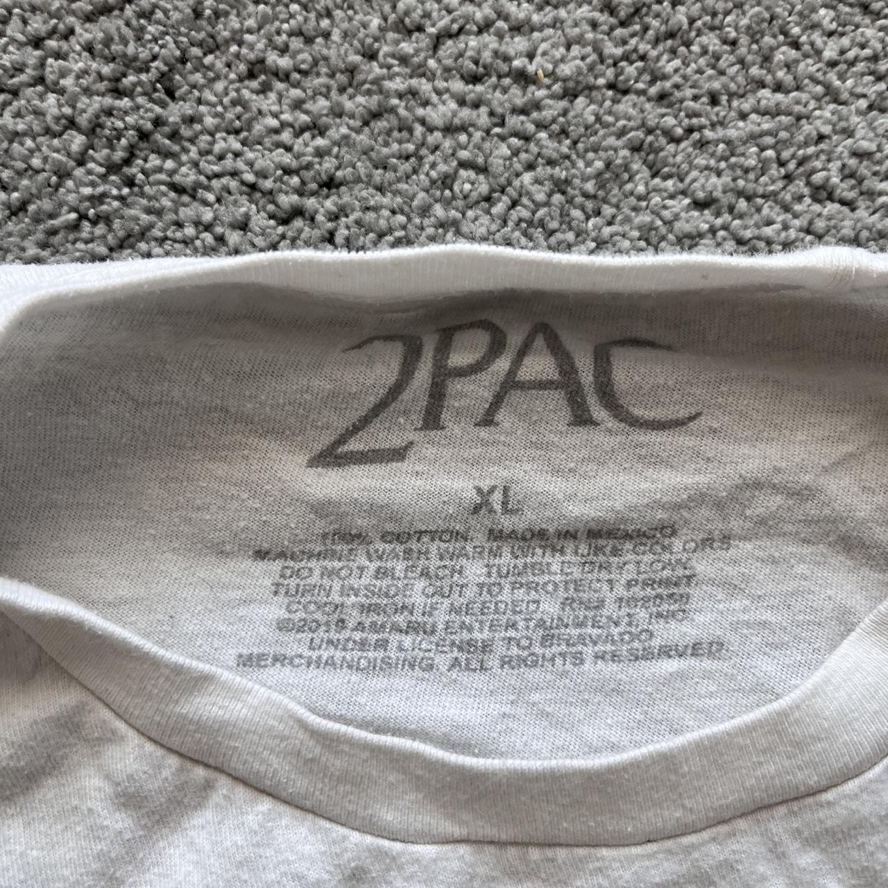 Vintage White Cropped Tupac Graphic T-Shirt -Good... | Depop