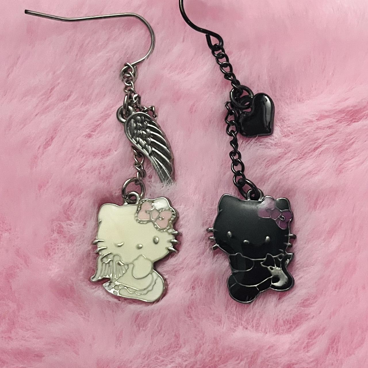 super cute hello kitty angel/devil earrings! 🩷 great... | Depop