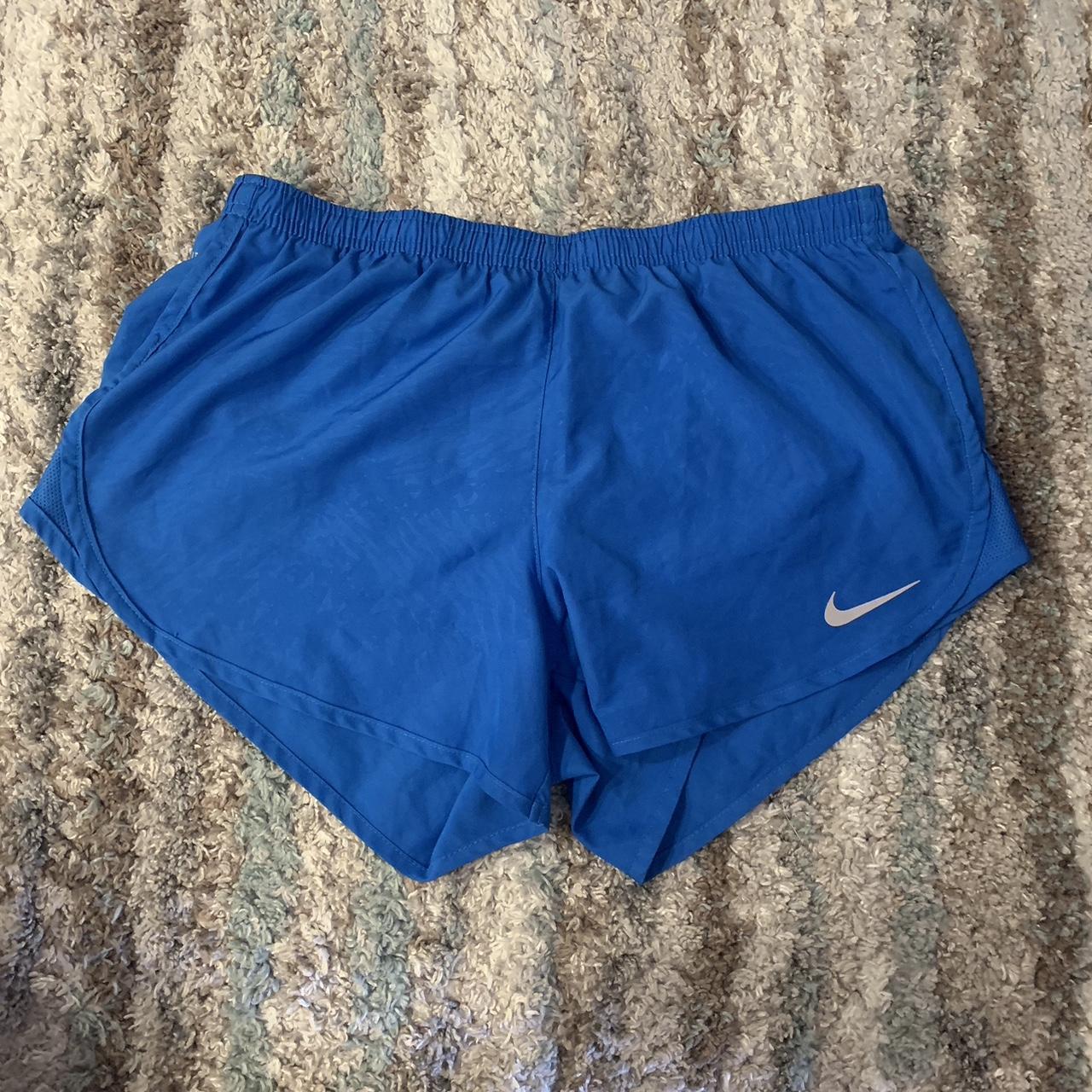 blue dri-fit nike shorts - drawstring... - Depop