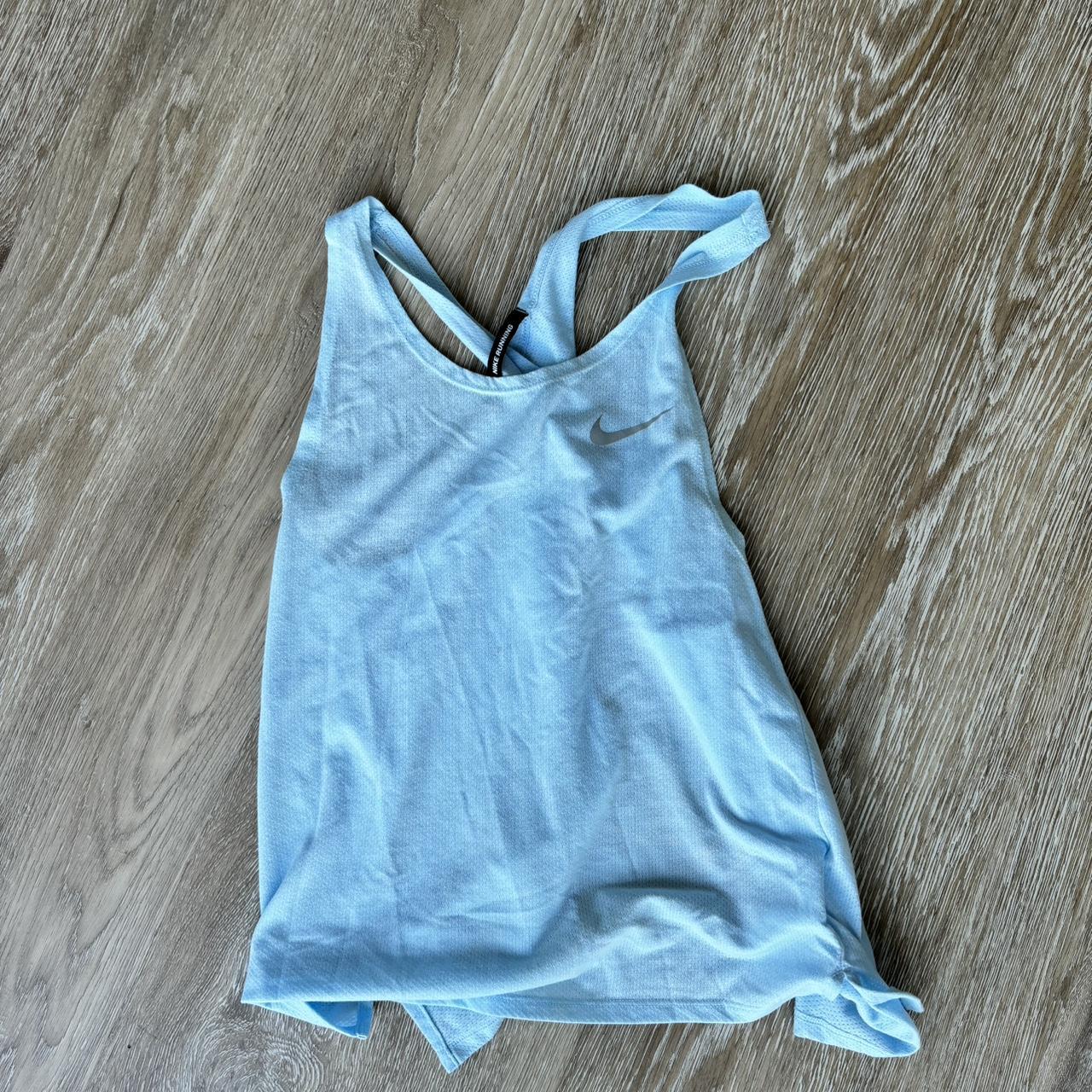 Nike running singlet blue Size 8 Perfect condition - Depop