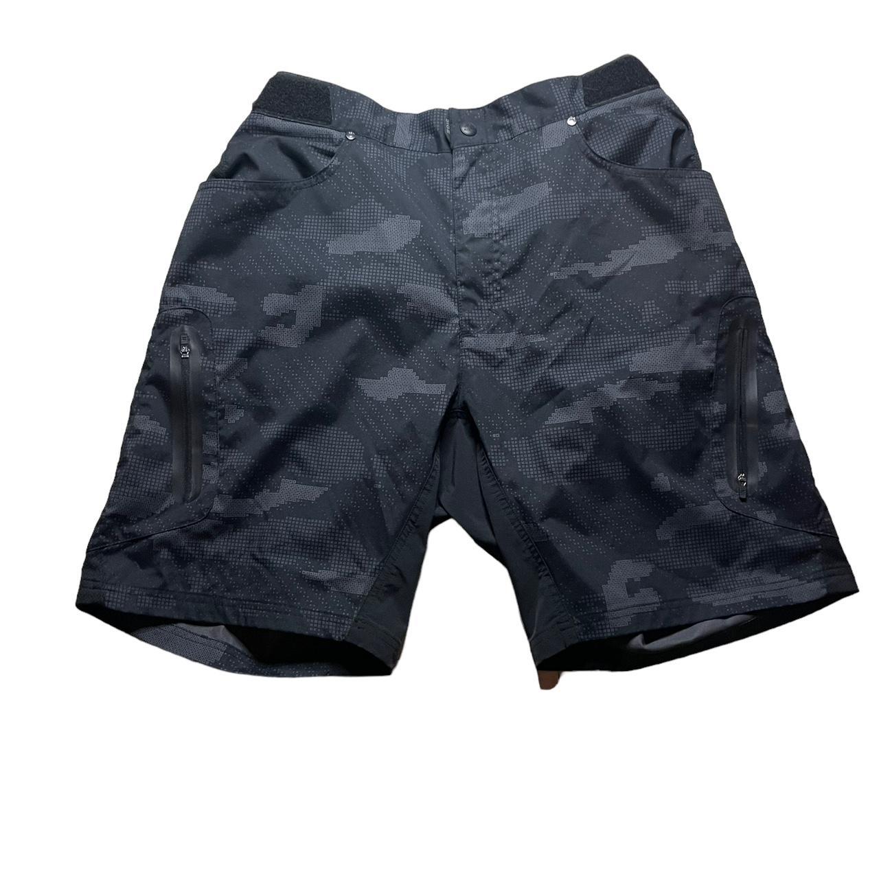 Zoic black camo mountain biking shorts. Worn once no... - Depop