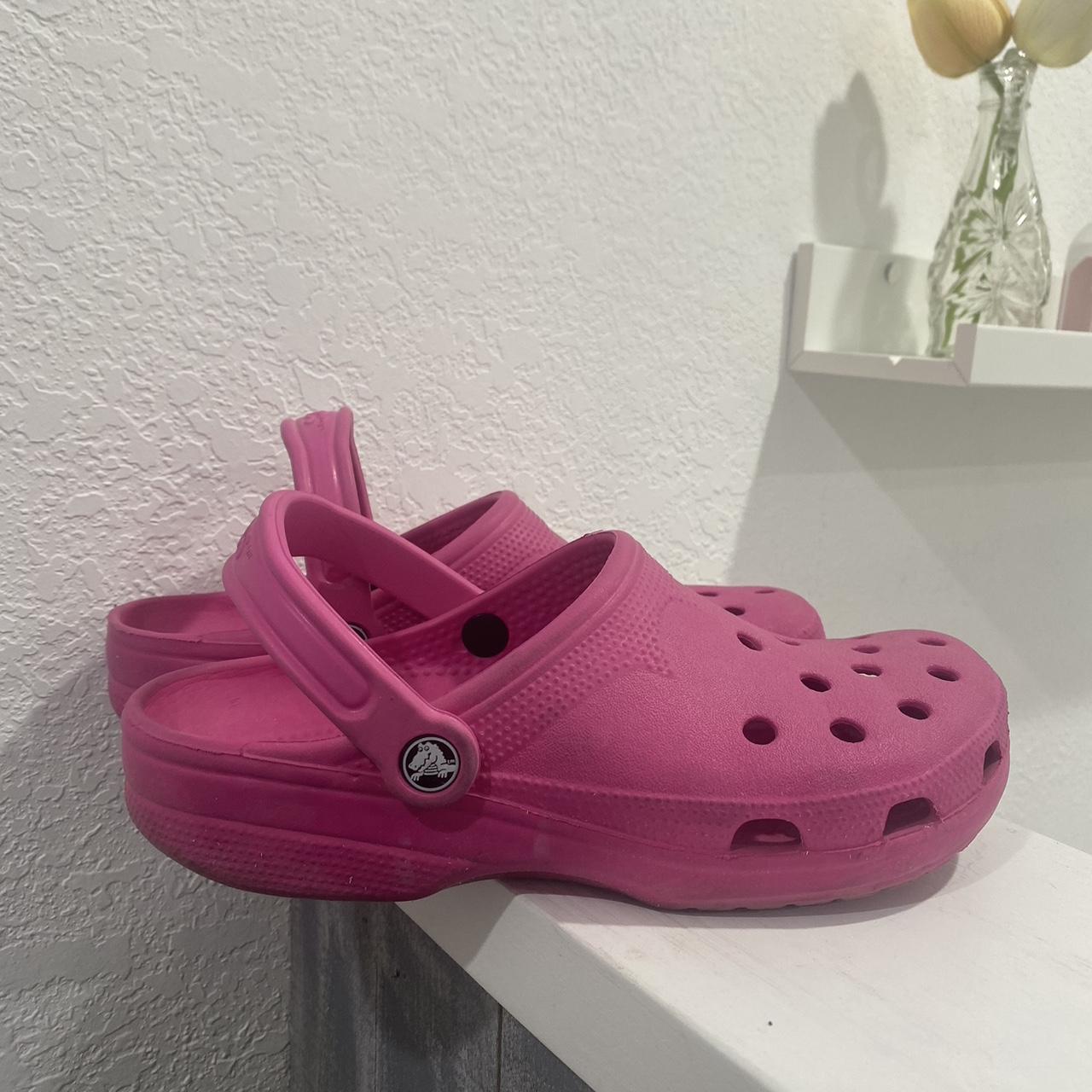pink crocs -have a few scuffs but nothing major - Depop