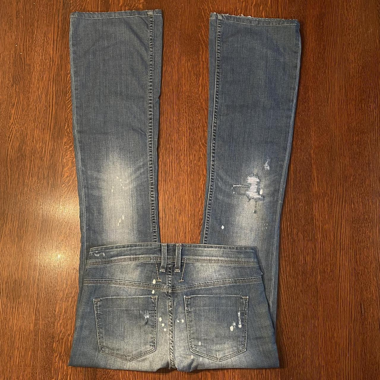 Bebe bleach splatter jeans size: 25 • • • #bebe #y2k... - Depop