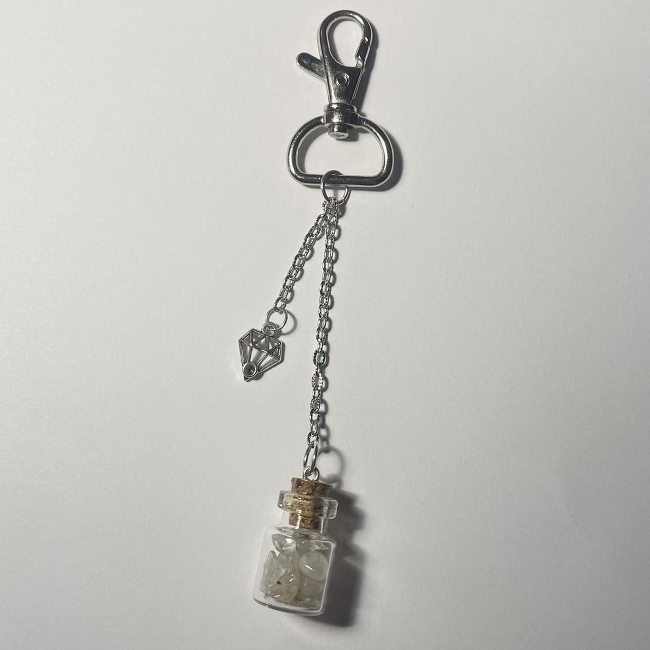 Clear quartz crystal jar keychain/ bag... - Depop