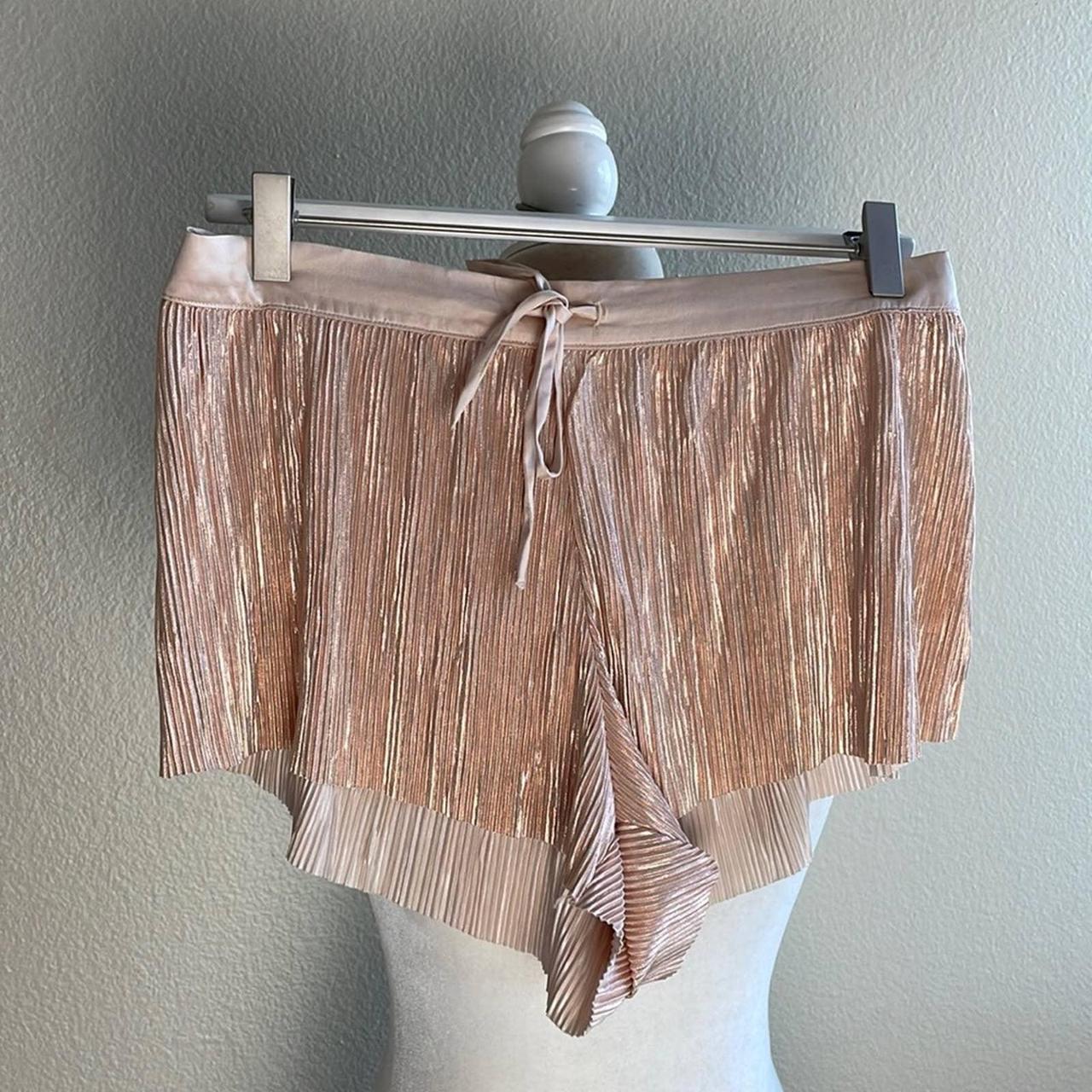 Victoria's Secret Rose Gold Pleated Shorts Sleep... - Depop