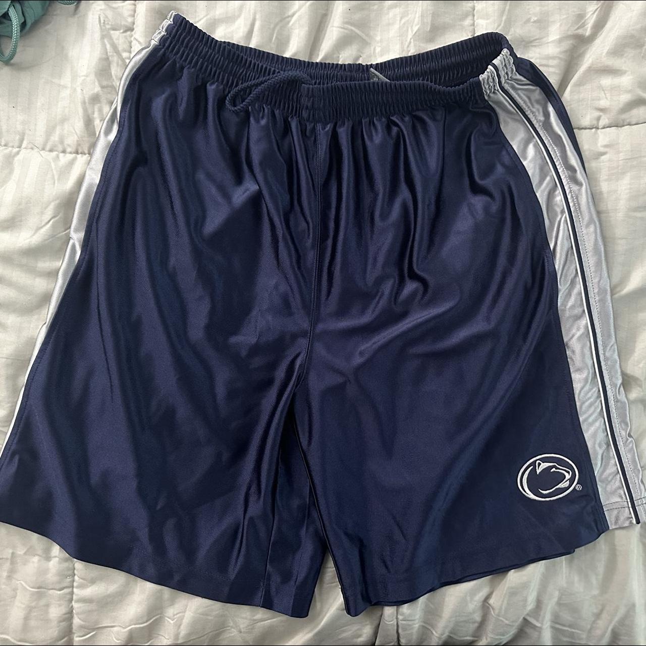 navy blue and grey basketball shorts suze large 🔥... - Depop