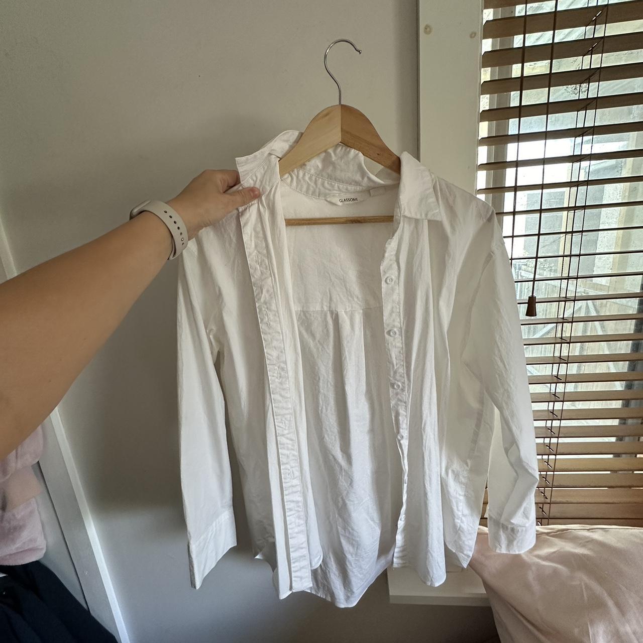 white long sleeve glassons shirt - Depop
