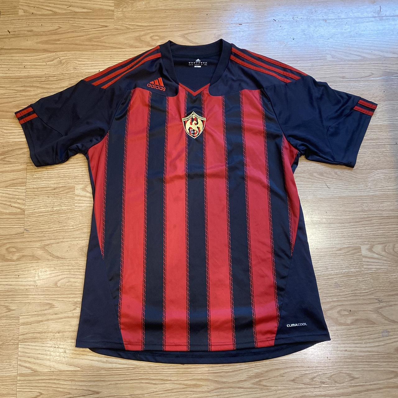 Adidas Eastside Hooligans dragon soccer jersey red... | Depop