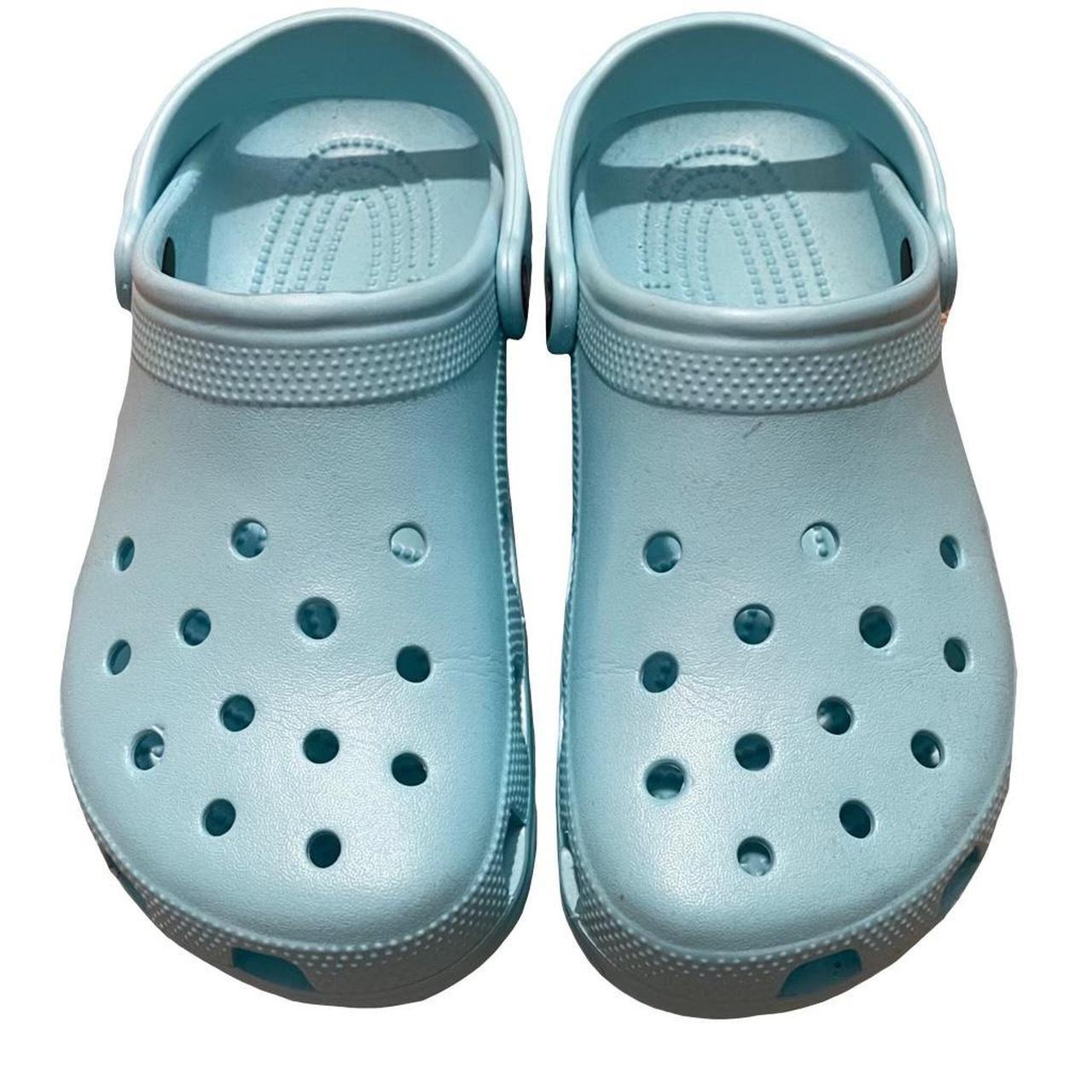 Crocs Women's Blue and White Trainers | Depop