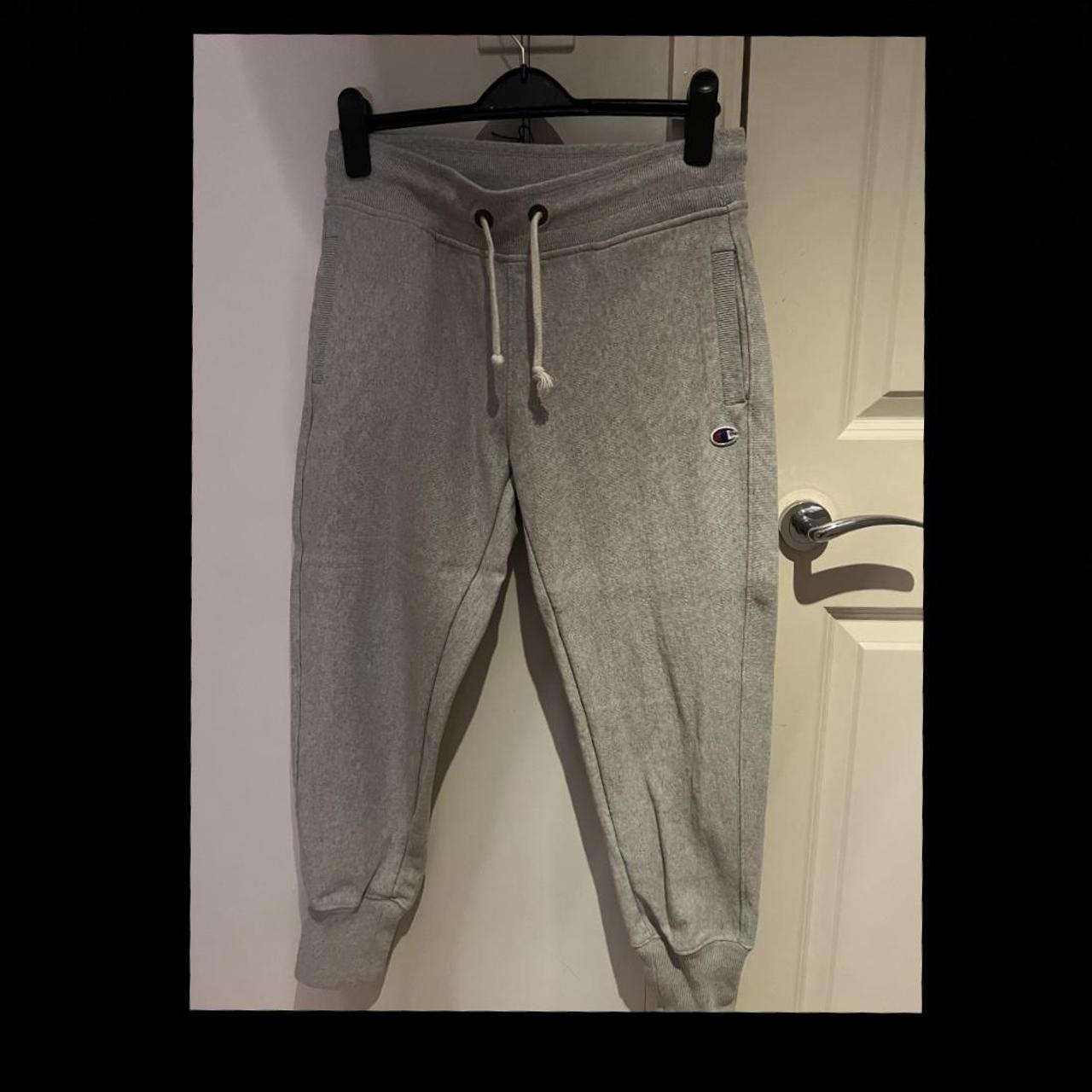 Champion grey tracksuit matching set Sweatshirt and... - Depop