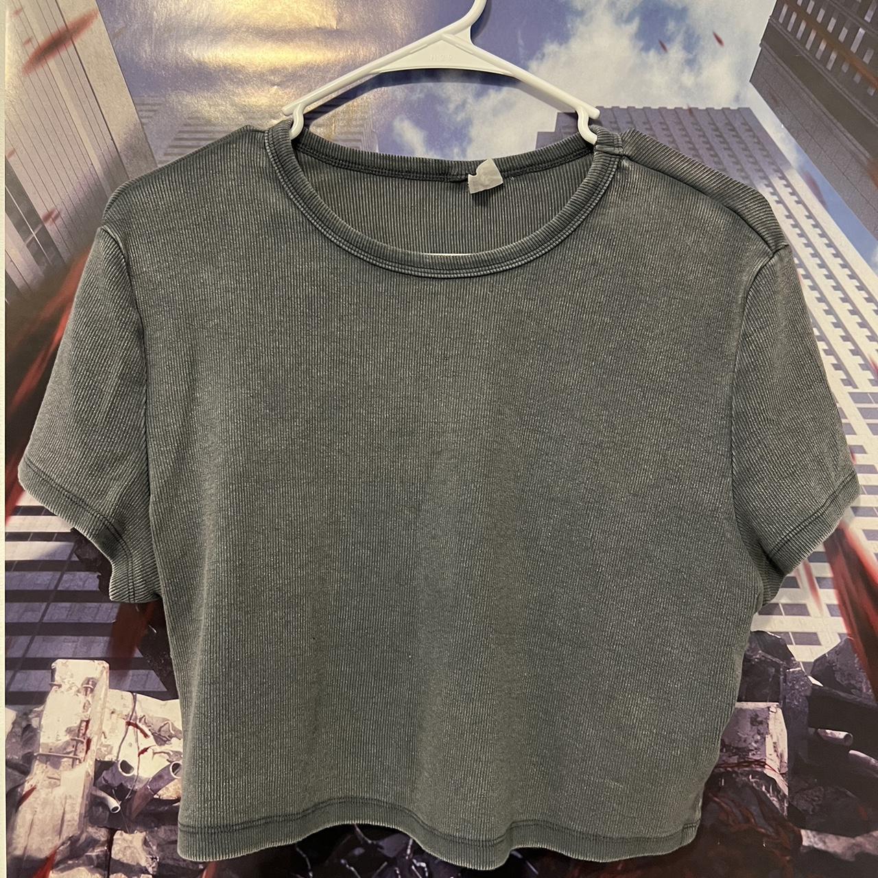 grey ribbed crop top! sooo comfy and very stretchy.... - Depop