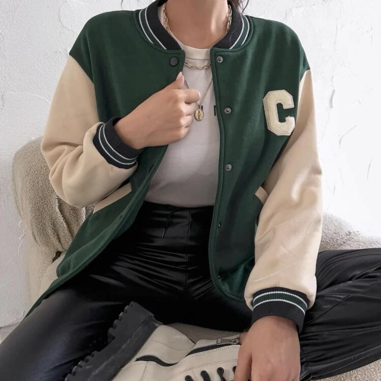 SHEIN - Patch Detail Drop Shoulder Colorblock... - Depop