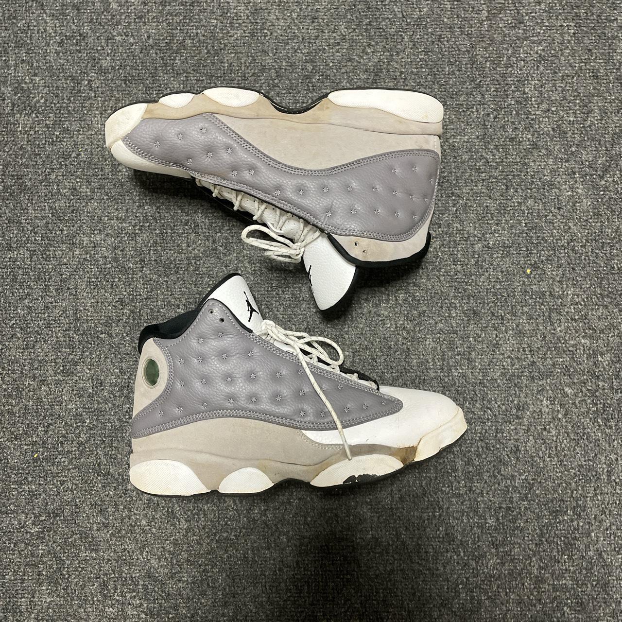 Jordan 13 Atmospheric Grey Used, discoloration on... - Depop