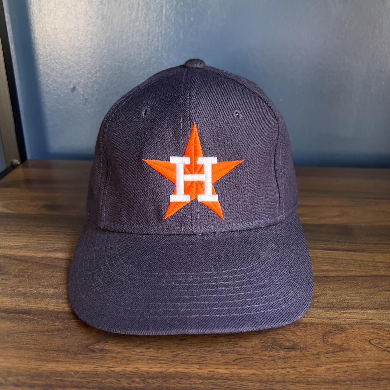 80s Vintage New Era Houston Astros Fitted Hat Size... | Depop