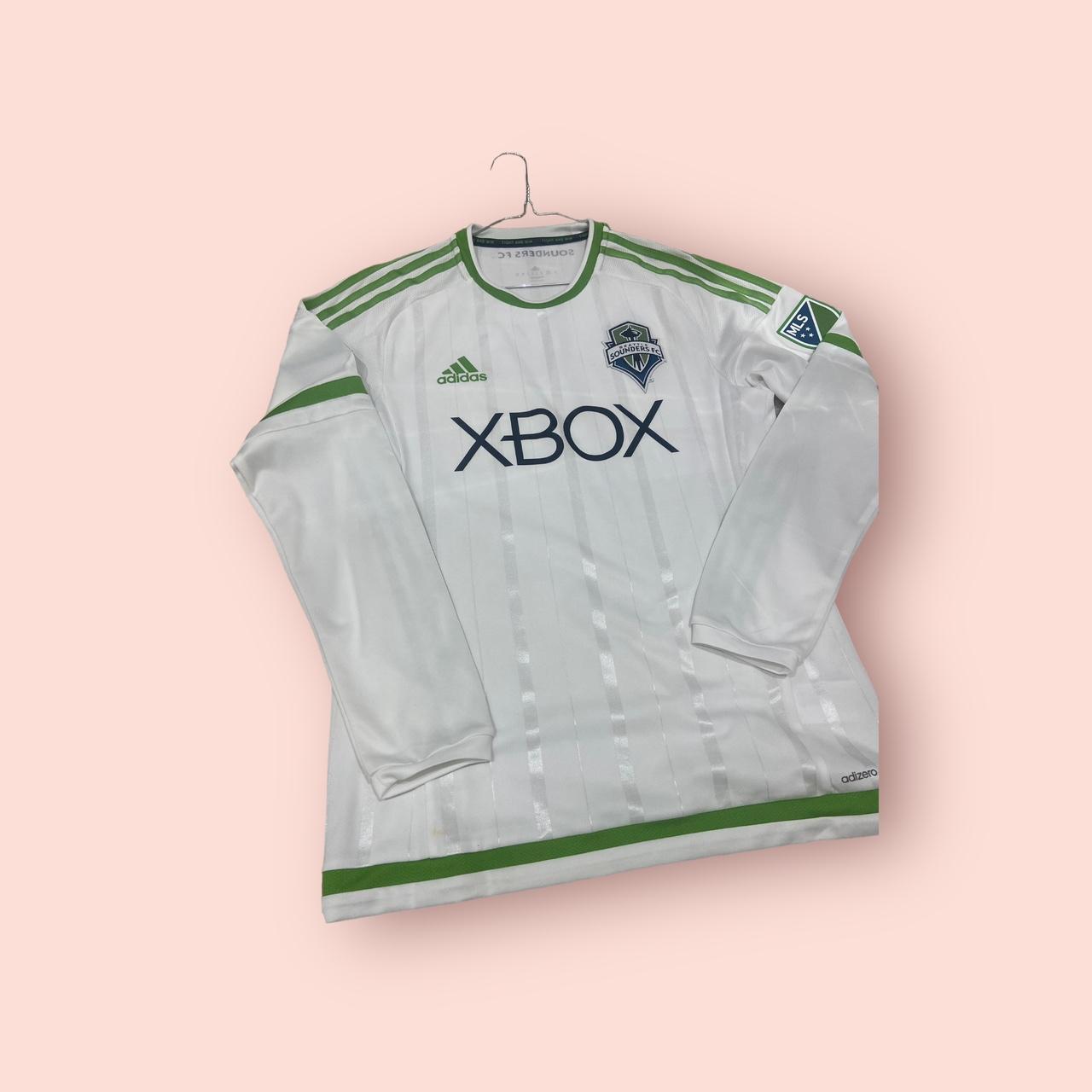 Sounders FC football shirt XBOX SPONSOR LONG SLEEVE... - Depop