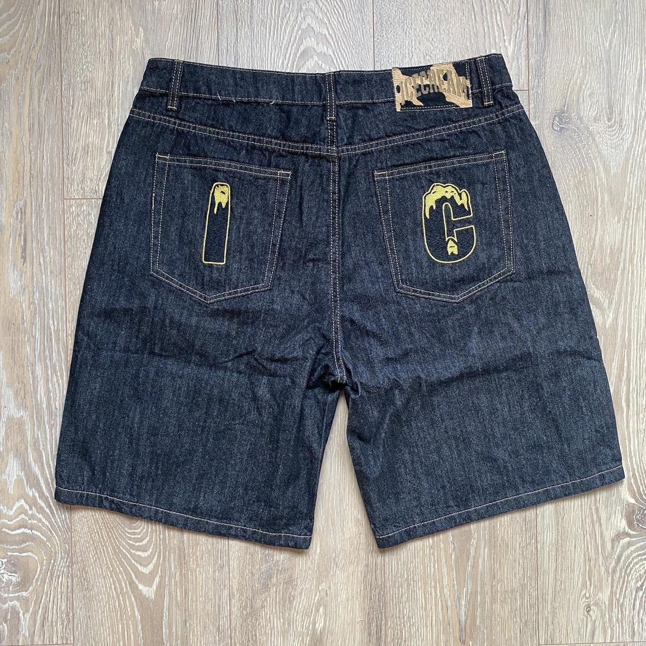 Billionaire boys club bbc running dog jorts yellow... - Depop