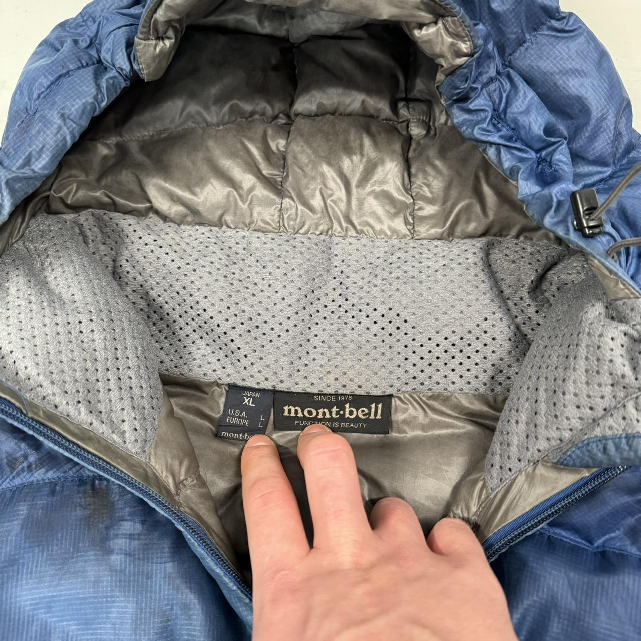 Montbell puffer jacket blue Size large Aprox... - Depop