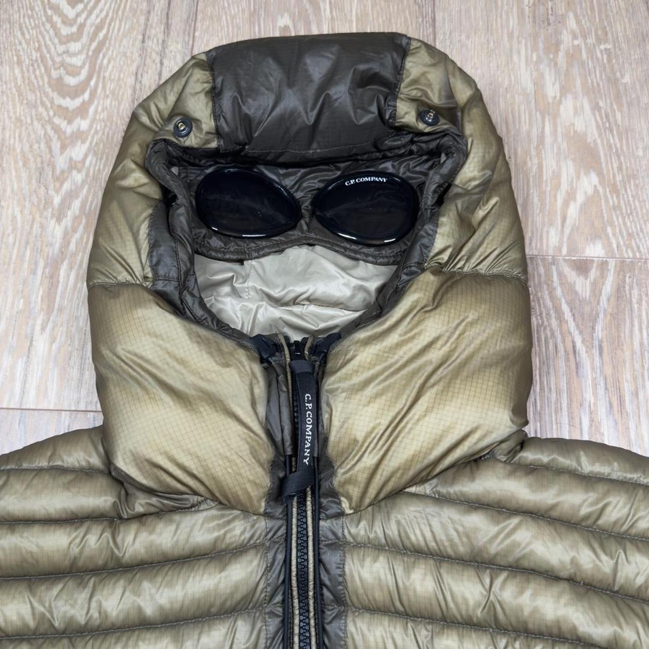 Cp company dd shell down goggle puffer jacket khaki... | Depop