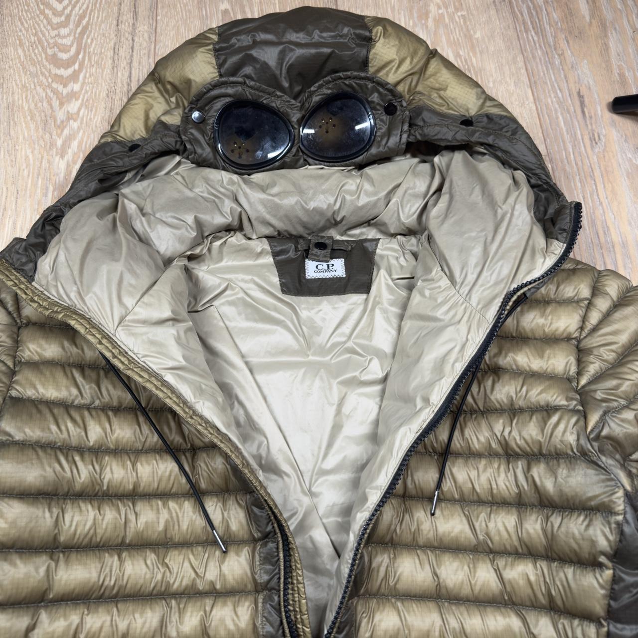 Cp company dd shell down goggle puffer jacket khaki... | Depop