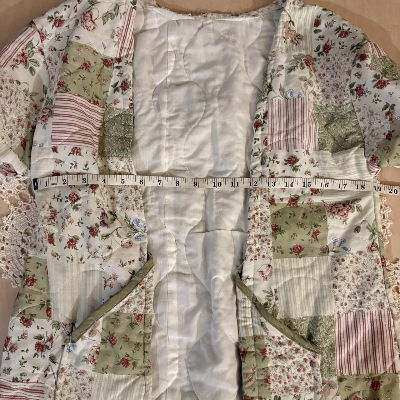 Handmade unique patchwork quilted floral jacket with... | Depop