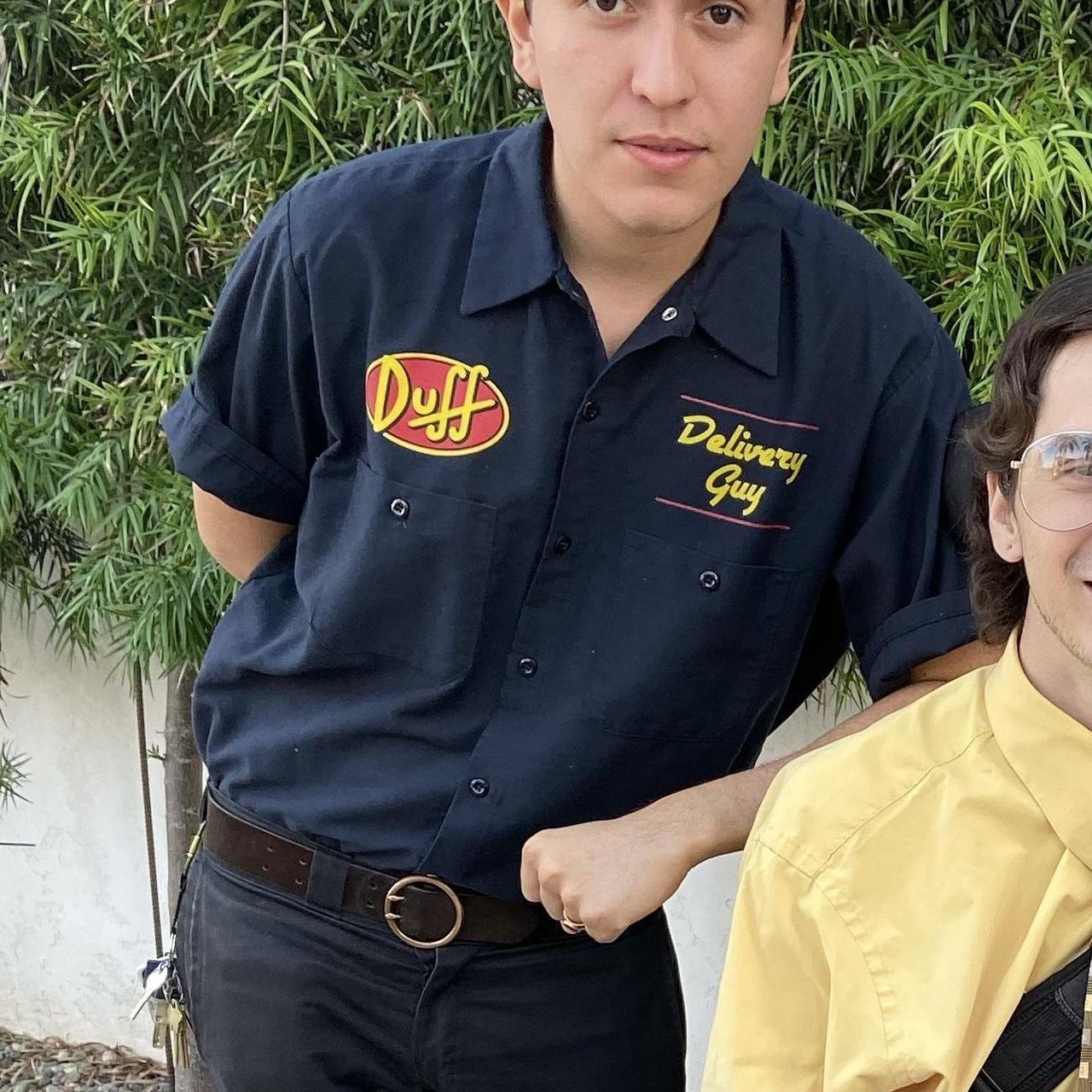 Simpsons Duff Beer delivery guy work shirt uniform.... - Depop