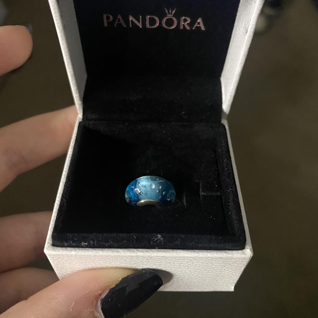 Blue, Pandora glass charm - - - #pandora #charm... - Depop